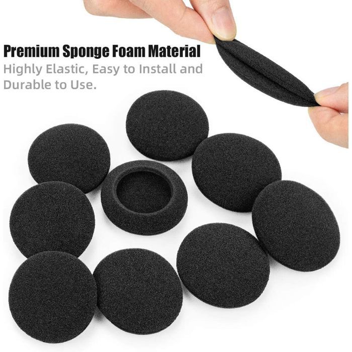Lot de 10 Mousses , 5 Paires Coussinets Mousse de Remplacement 50mm ...