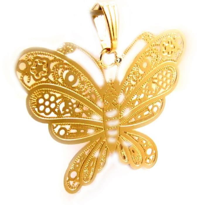 Pendentif Plaqué Or "Carmen" doré (papillon) - Achat / Vente pendentif ...