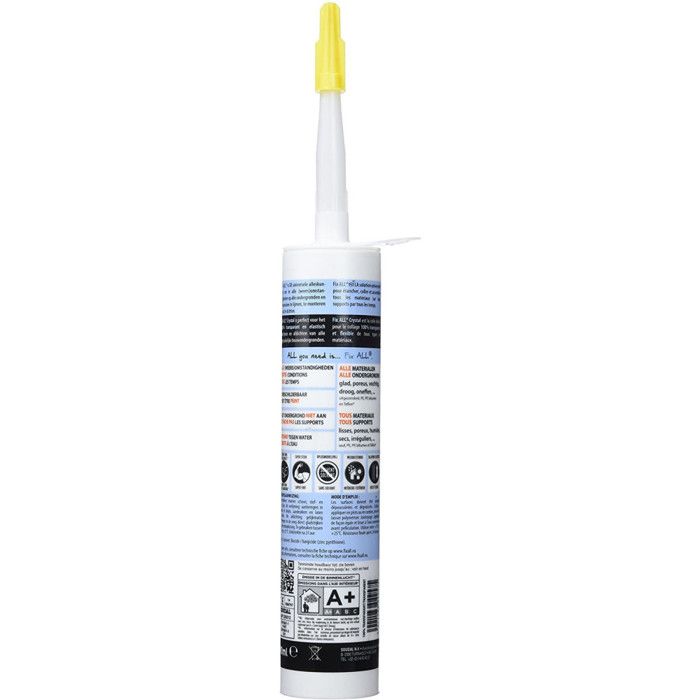 Mastic-colle - SOUDAL - FIX ALL CRYSTAL - 290 ml - 100 % transparent ...