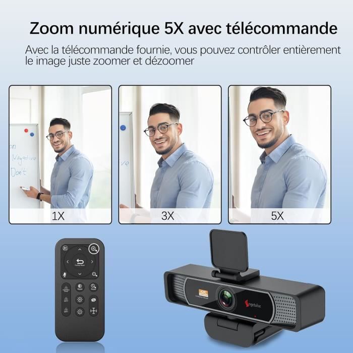 Webcam 4K Avec Télécommande - Une Caméra Pc Usb Équipée D'Un Capteur De ...