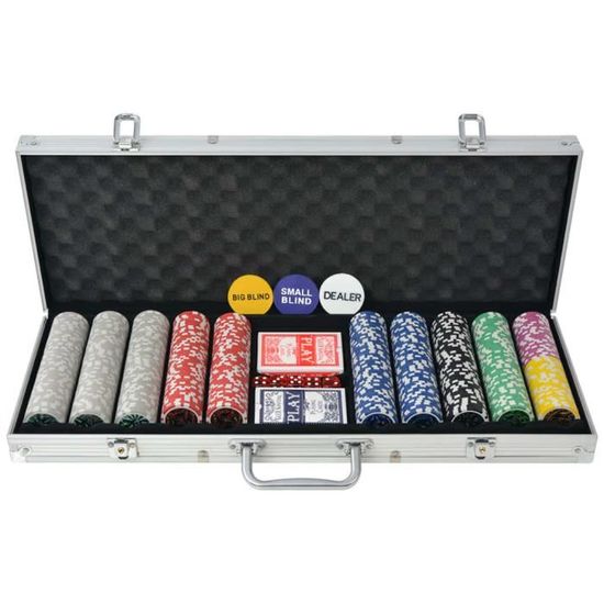 Coffret de poker avec 500 jetons Laser Aluminium - DIOCHE - Multicolore ...