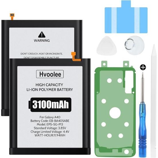 3100Mah Batterie Pour Samsung Galaxy A40 (A405F), Batterie De Rechange Haute Capacité Batterie ...