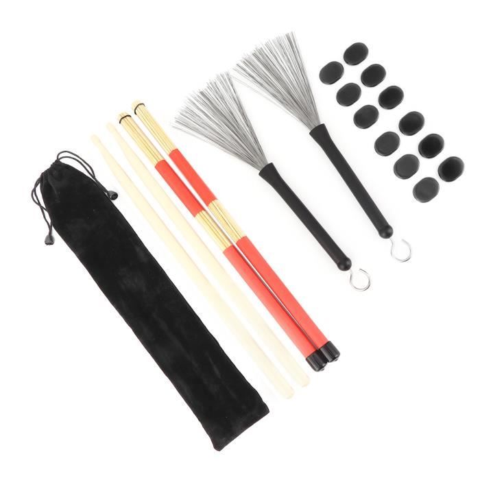 Ashata rampe de tambour Kit de baguettes Rute Brush Damper Drum Set ...