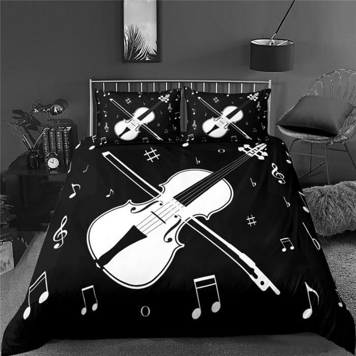 3D Housse De Couette 220X240 Cm Instrument De Musique Violon Parure De ...