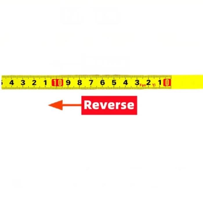 Jaune-Reverse - Ruban à Mesurer Auto-Adhésif en Acier Inoxydable, Règle ...