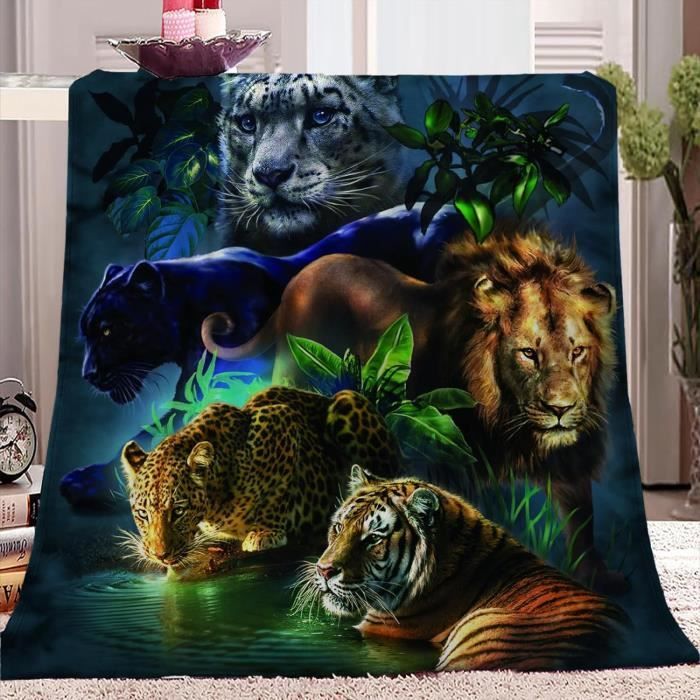 Couvertures Et Plaids 70X100 Cm Motif De Lion Animal Plaid Polaire 3D ...
