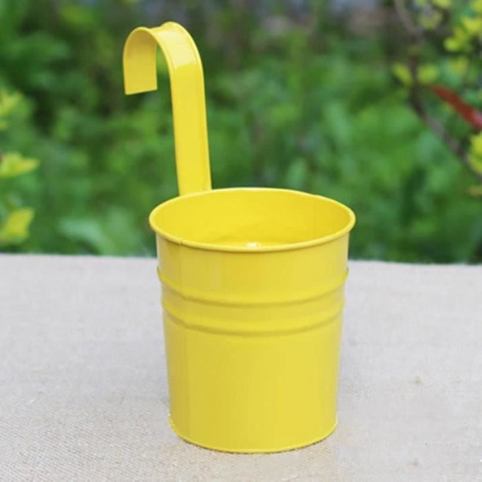 Coloré en métal Vase Pot de fleurs à suspendre fer balcon Jardin Pot de ...