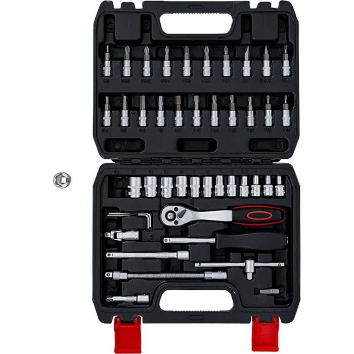 Coffret BGS DIY Jeu Clés 1/4 Douilles de 4 à 13, Cliquets, Cardan ...