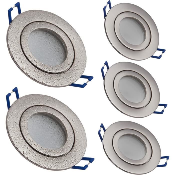 Led Spot Encastrable Extra Plat Argent Dimmable Ip44, Éclairage ...