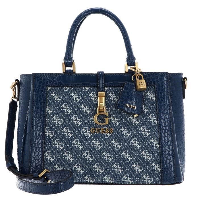 GUESS G James Logo Girlfriend Satchel Denim Logo [250141] - sac à main ...