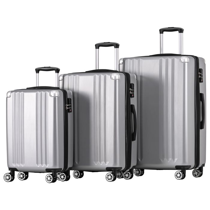 Set de Valise - Valise rigide en ABS - 4 Roulettes Multidirectionnelles ...