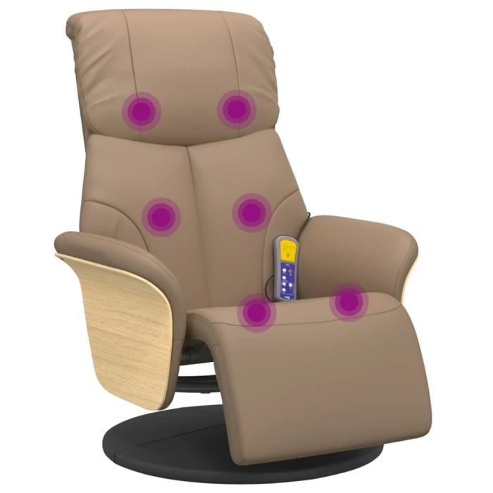 ABB Pwshymi - Fauteuil inclinable de massage repose-pieds cappuccino ...