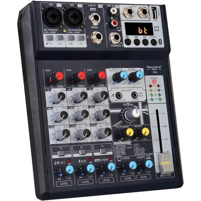 Depusheng De8 Mini Table De Mixage Dj Son 8 Canaux Console De