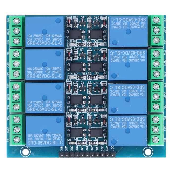 Tbest 8 Channel Relay Board, 5V 10A Relay Module for Electrical ...