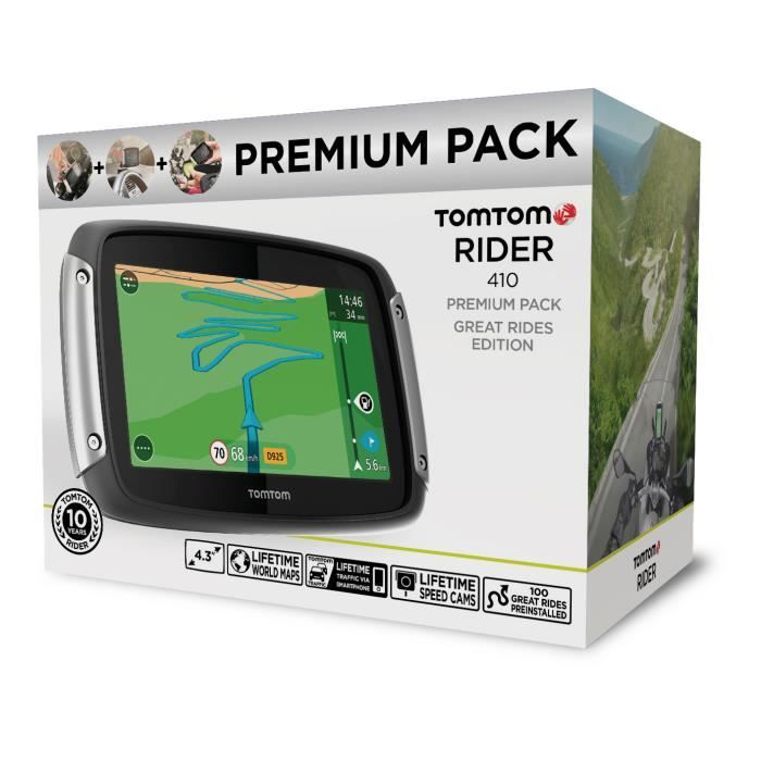 TomTom Rider 410 Premium Pack GPS Noir - Cdiscount Auto
