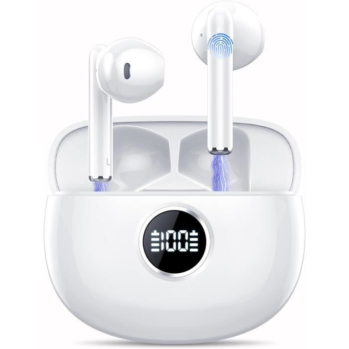 Ecouteur Bluetooth 5.3 Sans Fil Hi-Fi Son Stéréo, Contrôle Tactile, 40 ...