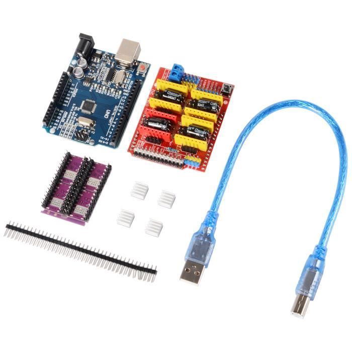 Carte UNO R3 pour Arduino Compatible + Shield V3 4 pilotes DRV8825 ...