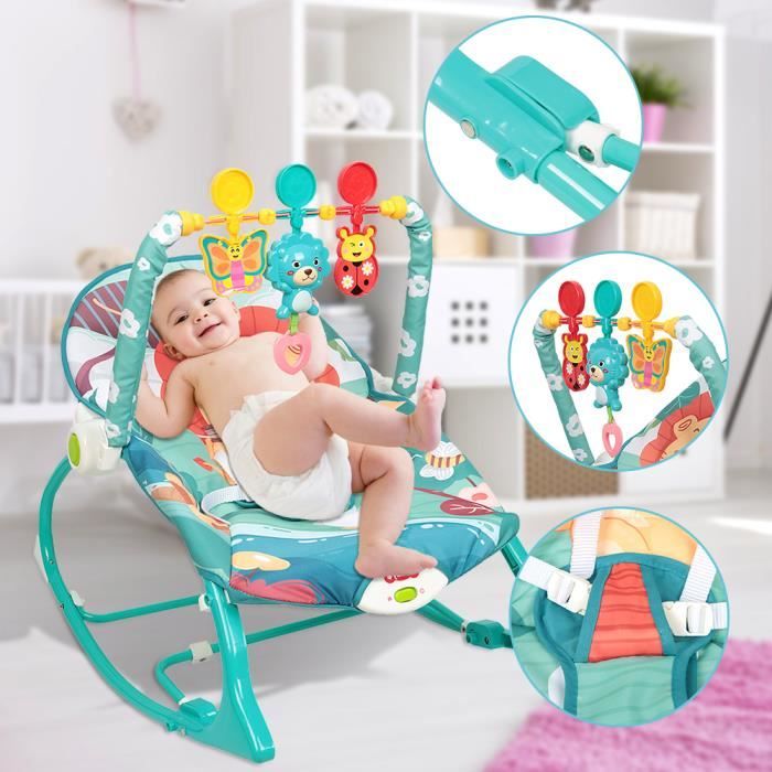 Chaise à bascule pour bébé,tissu agréable pour la peau et éponge douce ...