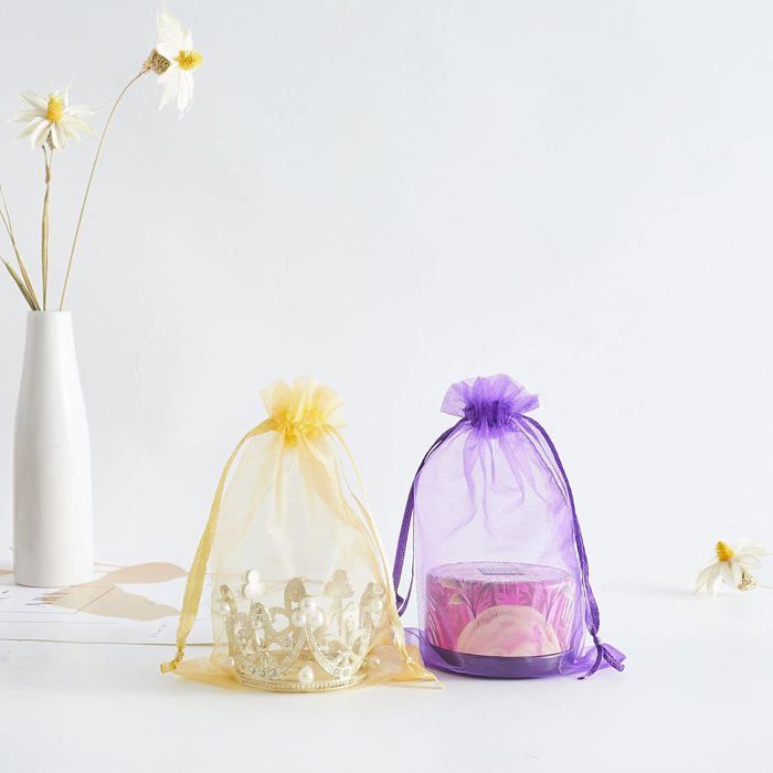 50Pcs Violet Sacs Organza 7X9Cm, Sacs Cadeaux En Organza Pochette À ...