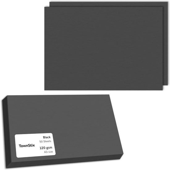 50 Feuilles, 120g - Papier Noir A3, Feuille Noire Cartonné Cartonnée.[G1192] - Cdiscount ...
