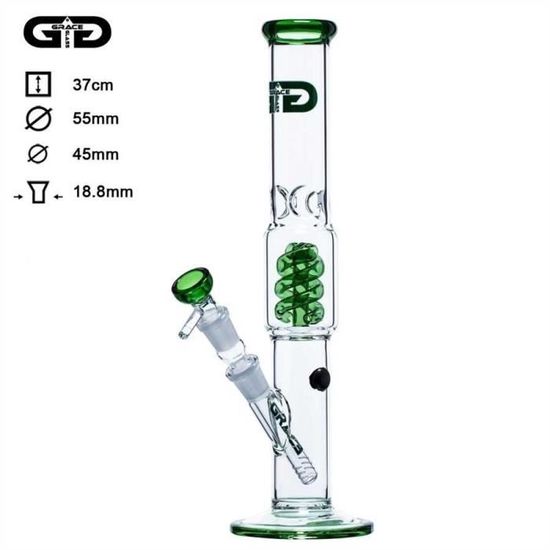 GRACE GLASS GREEN CANE GG BONG - BANG ICE PERCOLATEUR - 37CM - DIAMETRE ...