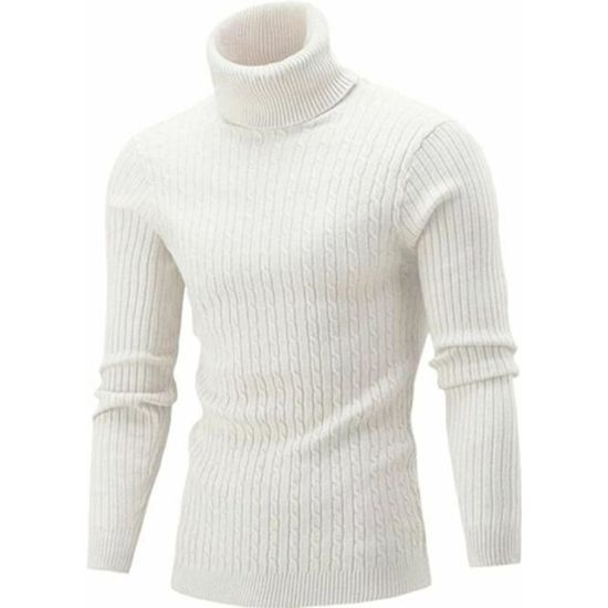 Pull à col roulé pour homme - Automne/hiver - Pull chaud en tricot pour ...