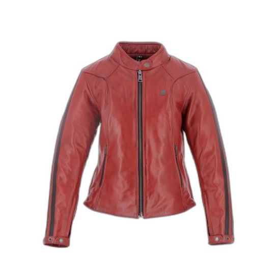 Blouson cuir moto femme Helstons Victoria - rouge - 2XL - Cdiscount Auto