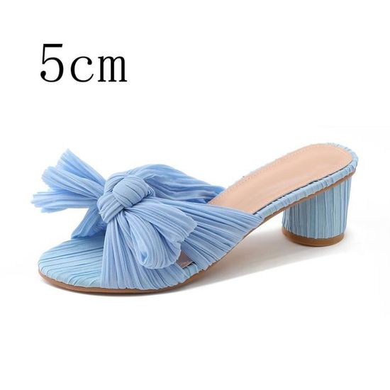 Sandales à Talons Femme - INSFITY - Été Bleu Confortable - Talon Épais ...