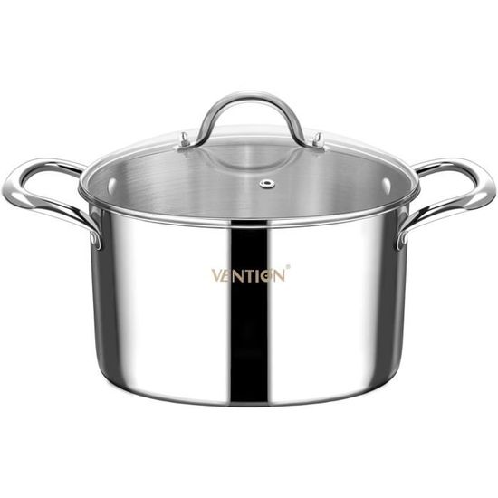 Marmite Inox 20 Cm - 2,8 Litre, Faitout Induction Avec Couvercle En ...