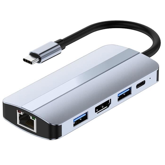 Concentrateur USB C 5 en 1 - Station'accueil Hub USB type c 5 en 1 4K ...