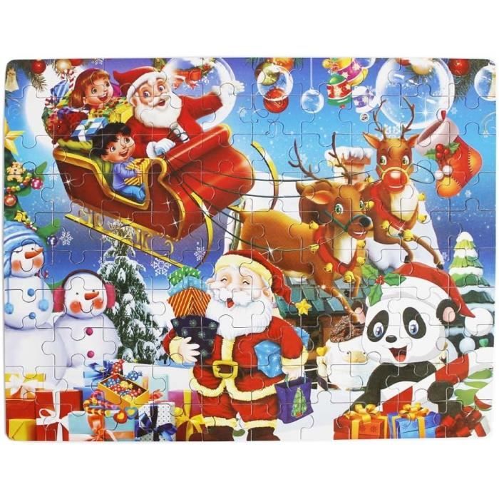 100 Pièces En Bois Puzzle En Bois Joyeux Noël Noël Le Père Noël ...
