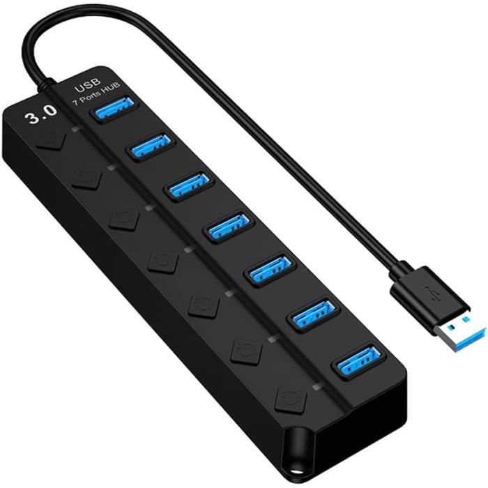 USB Hub, 7 Port USB 3.0 Hub LED Tragbar Super Speed, Adapter für iMac ...