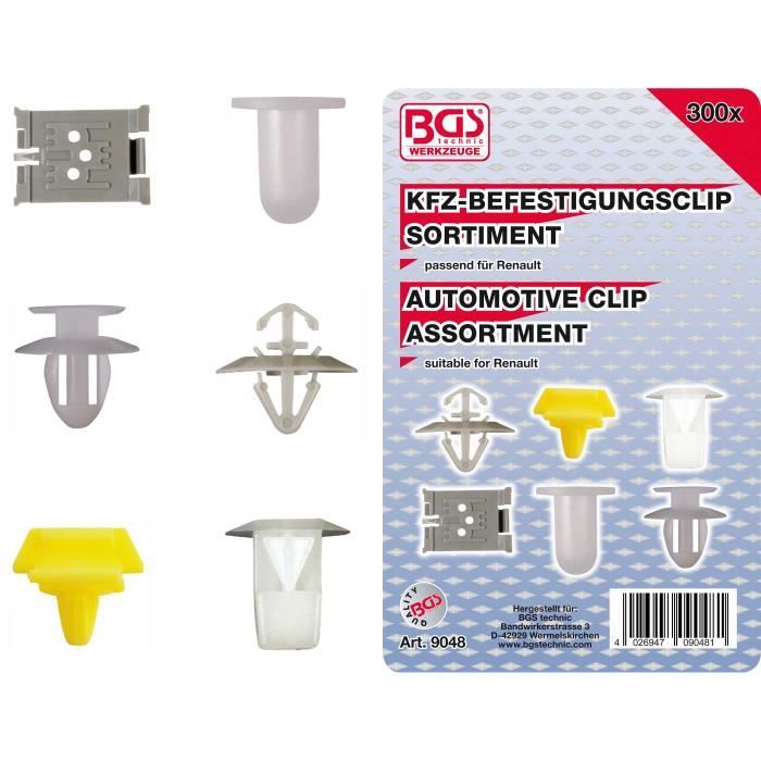 Assortiment de Clips de Fixation - BGS - 300 Pièces - Compatible ...