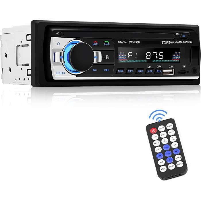 Autoradio Bluetooth 1 Din Avec Fm Bluetooth Mains Libres Radio Stéréo Double Usb Mp3 Sd-Aux ...
