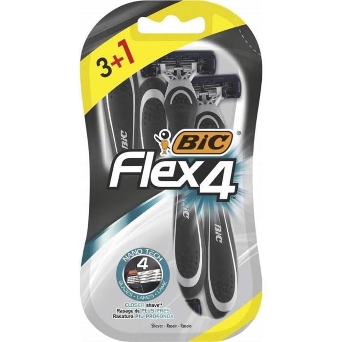 Flex4 - Rasoirs Jetables Pour Homme Dotés De 4 Lames Mobiles Et D‘Une ...