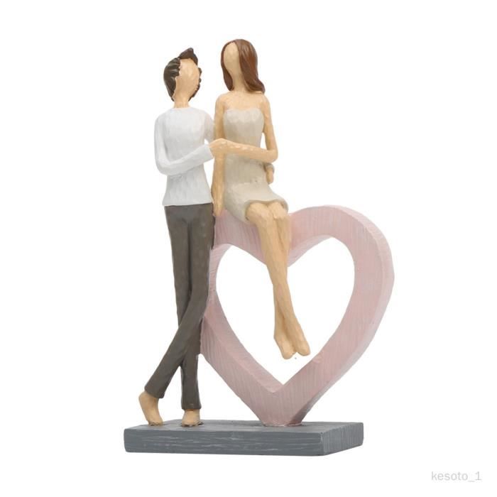 Statue de Couple - GAZECHIMP - Sculpture d'amoureux - Résine - Moderne - Ornement de bureau ...