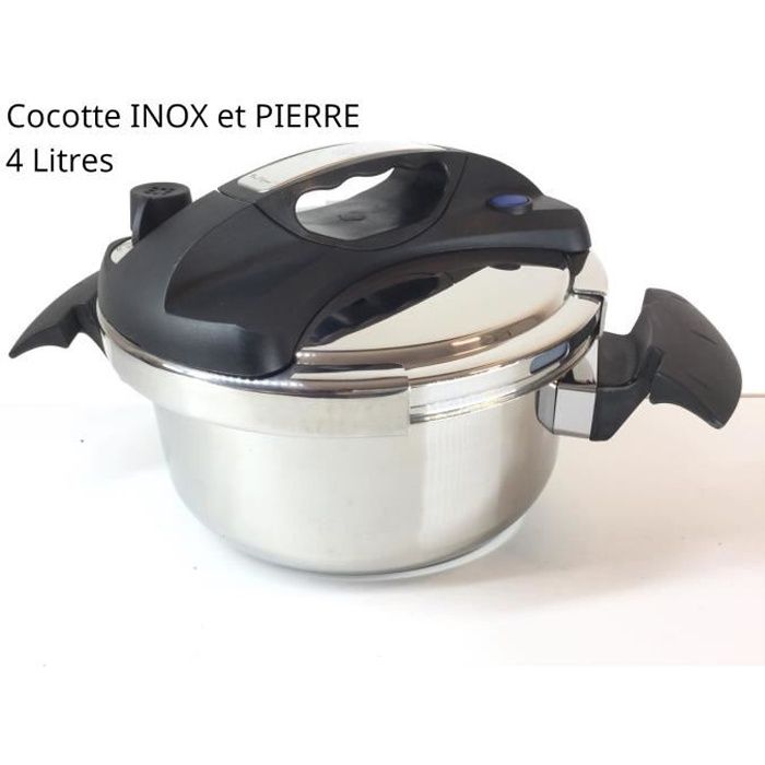 Cocotte minute autocuiseur 4 Litres Inox et Pierre tous feux induction ...