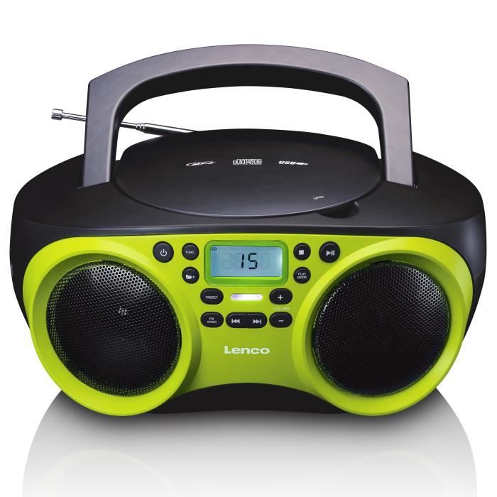 Radio/lecteur CD avec lecteur MP3 et fonction USB - Lenco - SCD-200LM - Noir-Verde - Cdiscount ...