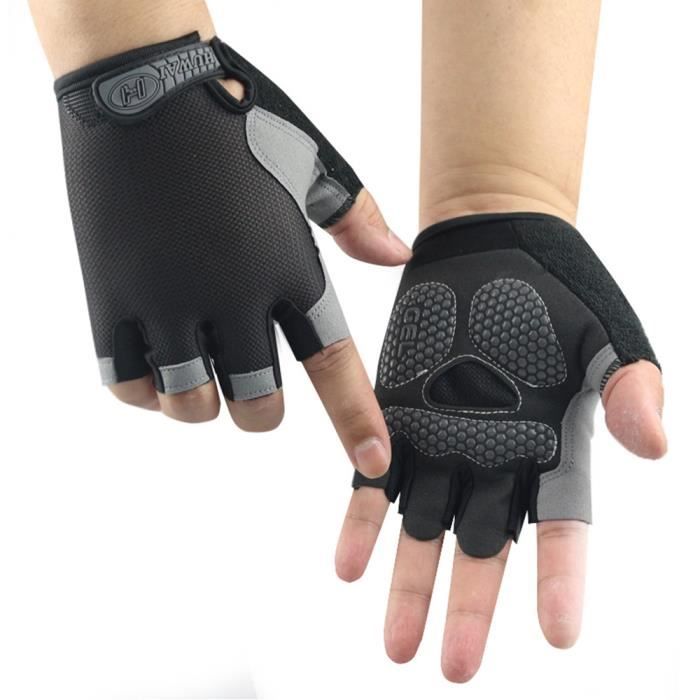 Gants Cyclisme de Vélo Eté Demi Doigt Gant Réfléchissant Gel Bicyclette ...