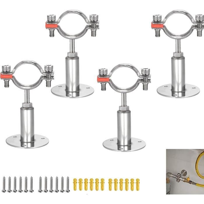 4Pièces Support Tube En Acier Inox,Support Tuyaux Réglable,Pour Un ...