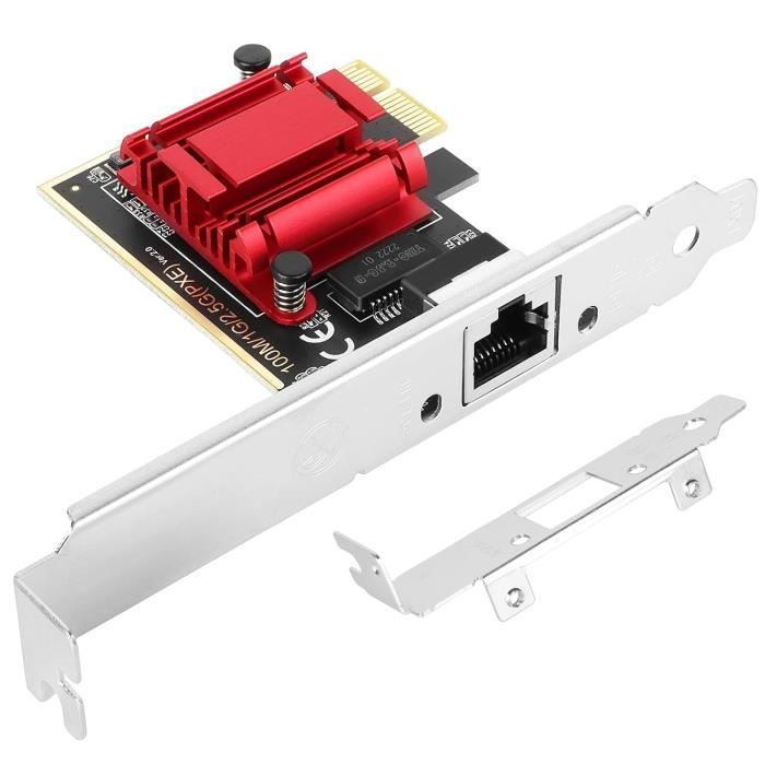 2.5Gb Carte Réseaux Pcie Realtek Rtl8125B Chip 2500-1000-100Mbps 2 ...
