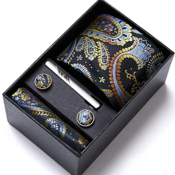 Coffret cravate homme + pince à cravate - noeud papillon + boutons de ...