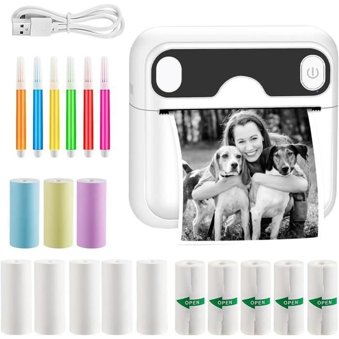 Lotvic Mini Imprimante Portable, Imprimante Photo Mobile, Mini ...