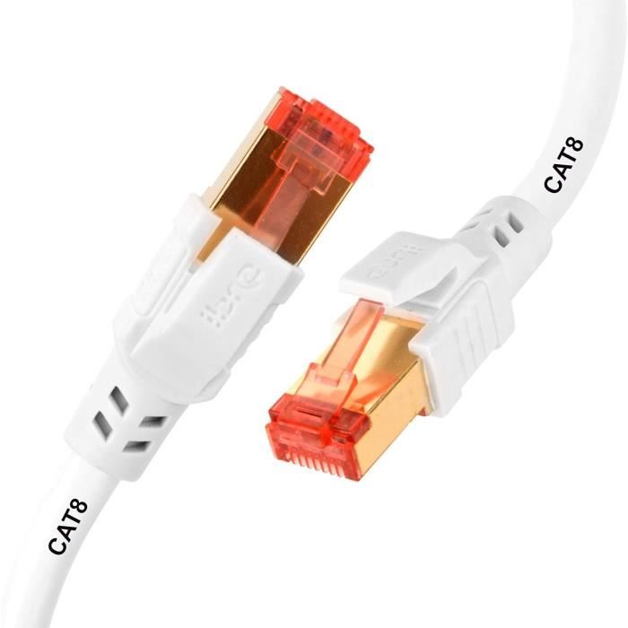 Câble Réseau Cat8 Ethernet Gigabit Lan(Rj45) 40Gbps 2000Mhz|Câble Patch ...