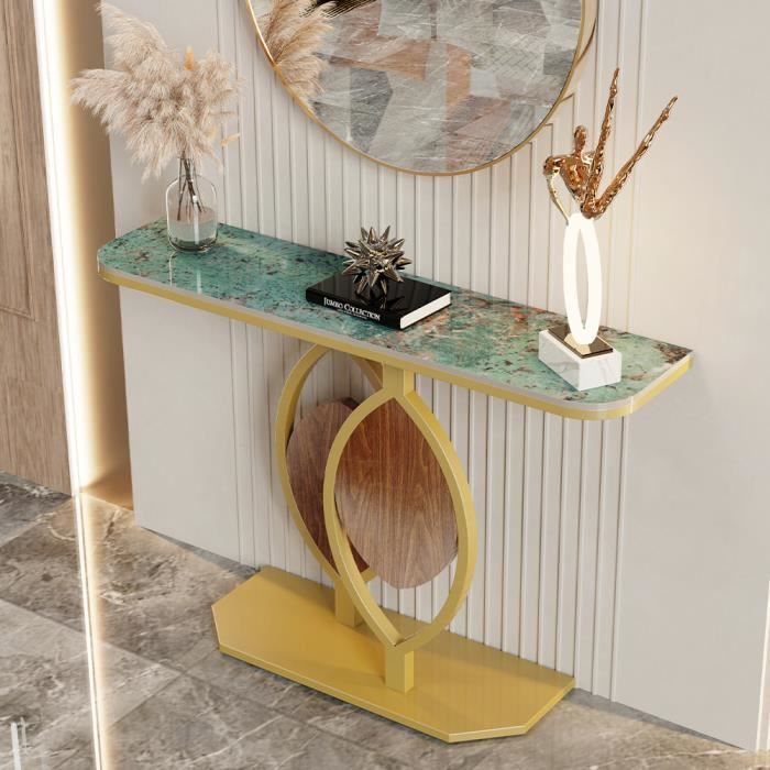 Table Console d'Entrée en Marbre UNHO - Meuble Scandinave Doré ...