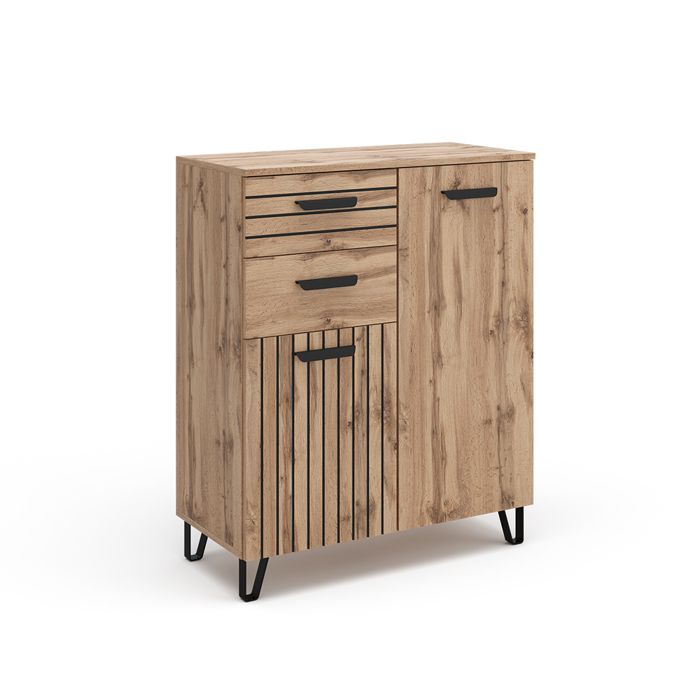 Vicco commode avec tiroirs Amber, Chêne, 80 x 100 cm - Cdiscount Maison