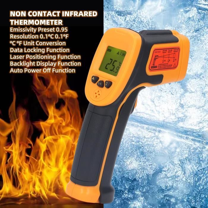 Thermomètre digital Thermomètre infrarouge Pistolet de mesure de ...