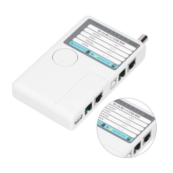 PAR- Testeur de Cable réseau 4 en 1 RJ11 RJ45 USB BNC - Cdiscount ...