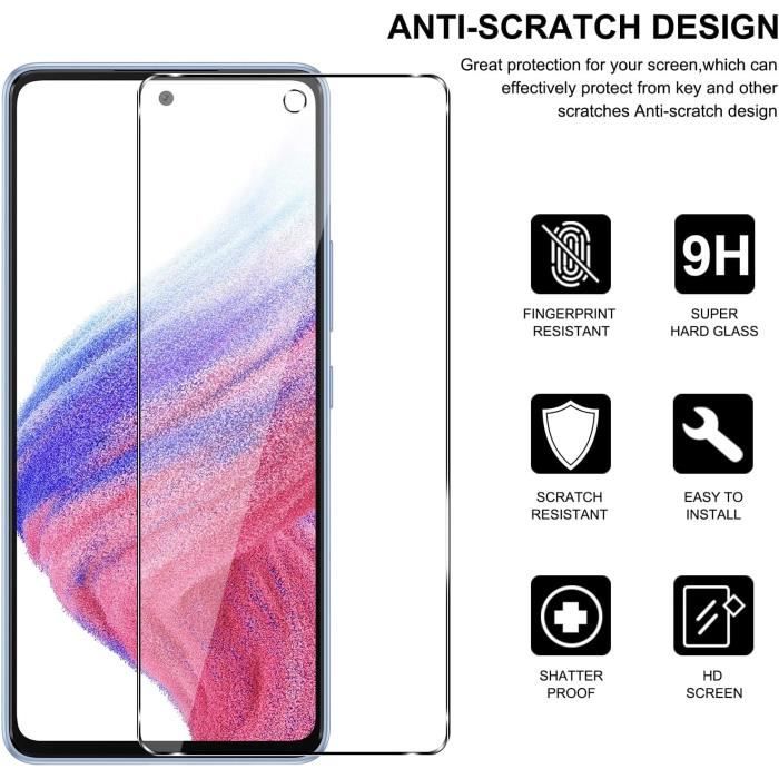 Lot De 2 Verre Trempé Pour Samsung Galaxy A53 5G-A52-A52S 5G Protection Écran Hd Transparent ...