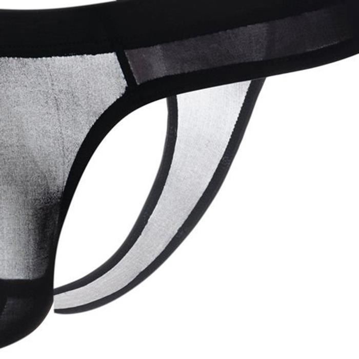 String Tanga Pour Homme sexy en soie glacée ultra-mince souple ...